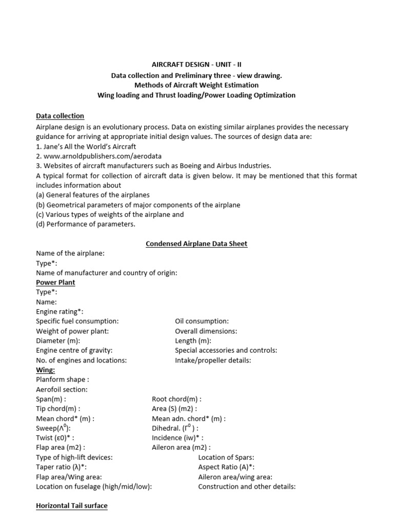 Aircraft Desin Unit Ii Pdf Airplane Empennage