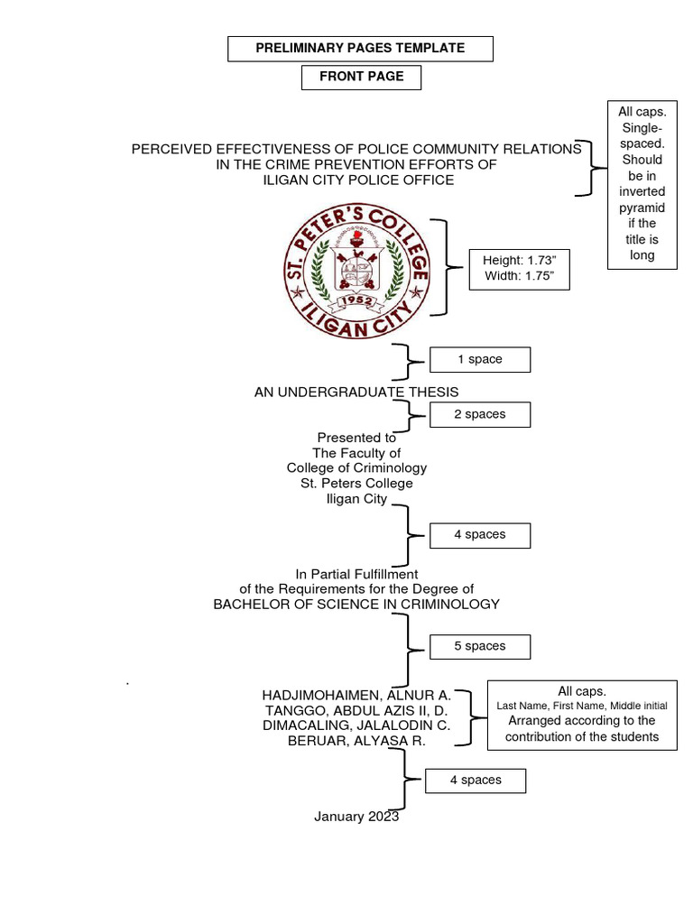 Template Preliminary Pages | PDF