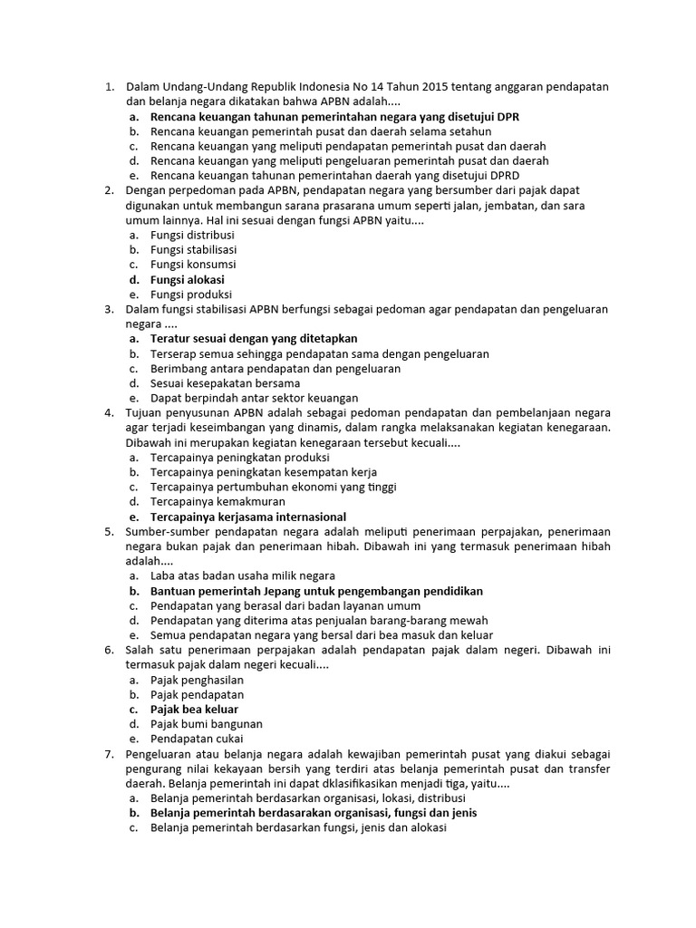 Soal Latihan APBN Dan APBD | PDF