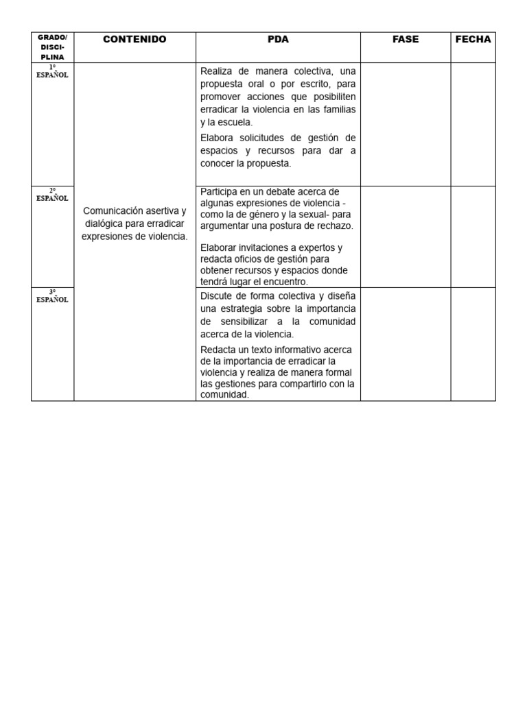 Borrador Español Segundo Proyecto Escolar | PDF