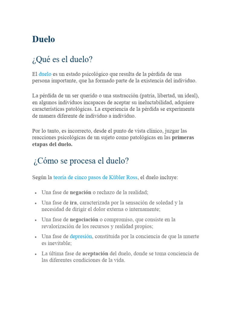 Procesos de Duelo | PDF | Dolor | Terapia de conducta cognitiva