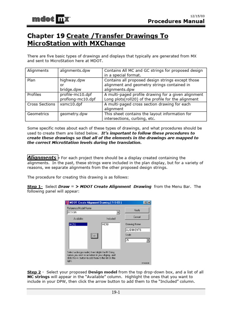 Chapter 19 - Drawings To MicroStation | PDF | Menu (Computing) | Drawing
