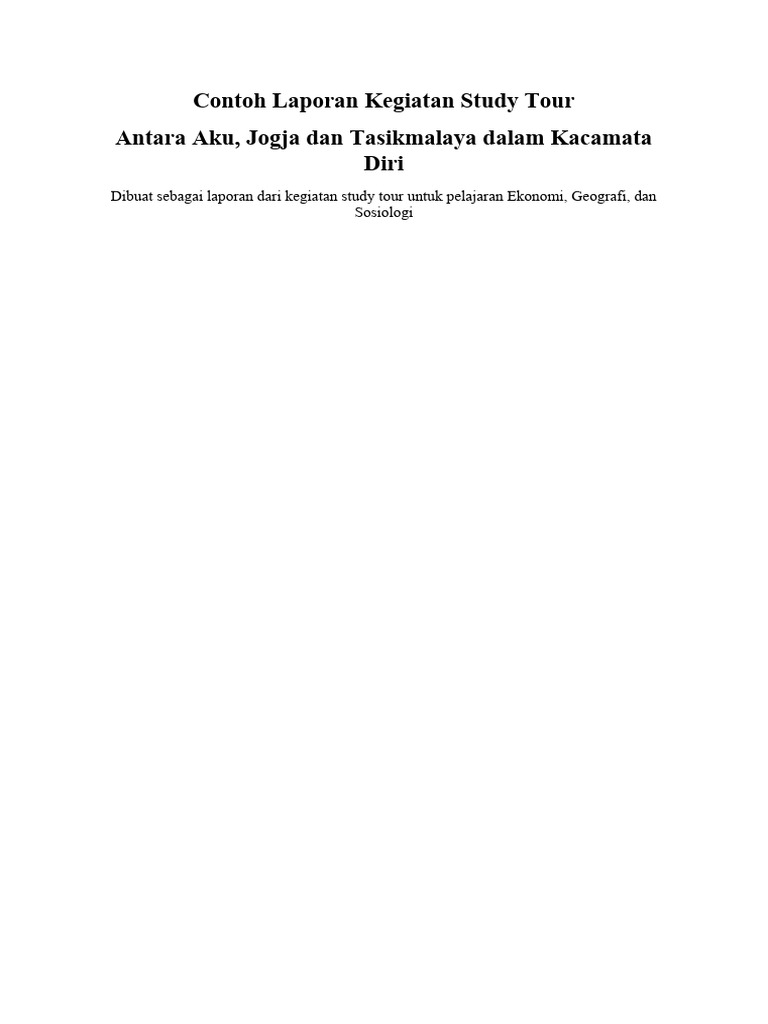 Contoh Laporan Study Tour | PDF
