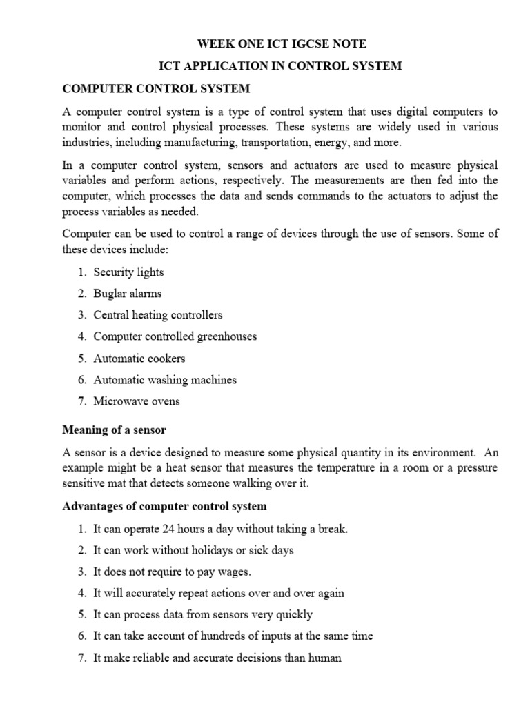 Computer Control & School Management Systems | PDF | Sensor | Security ...