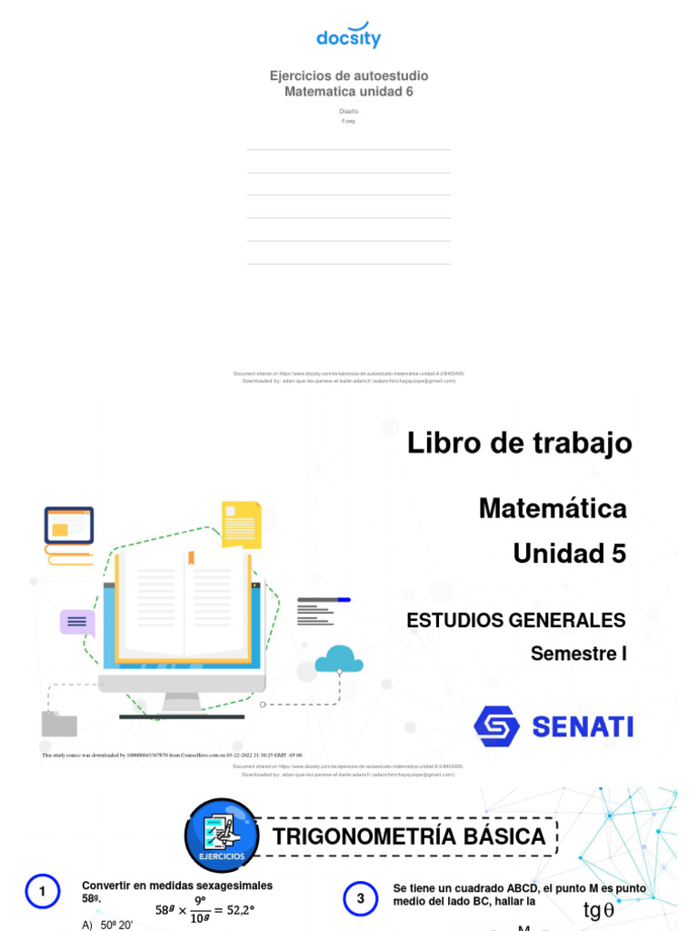 Docsity Ejercicios de Autoestudio Matematica Unidad 6 2 | PDF | Geometría euclidiana ...