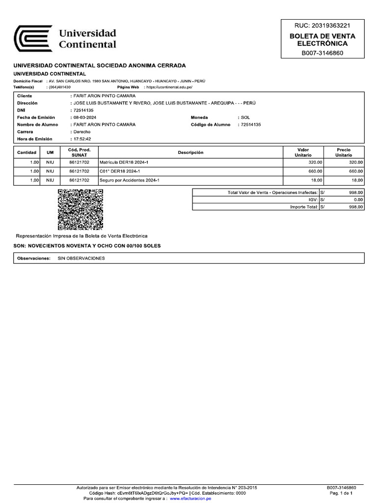Boleta | PDF