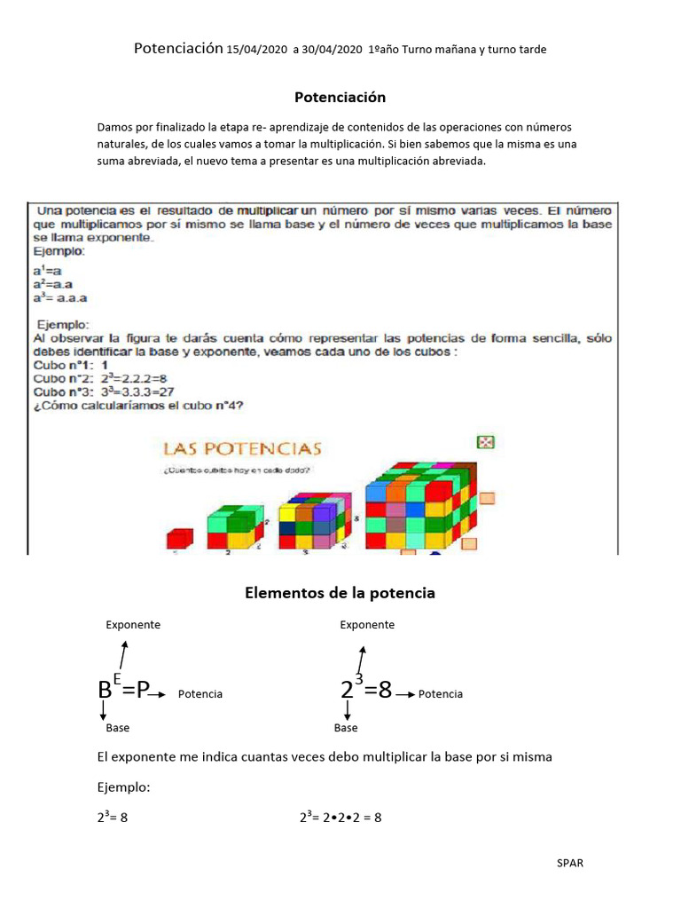 Potenciacion Propiedades | PDF | Exponenciación | Multiplicación