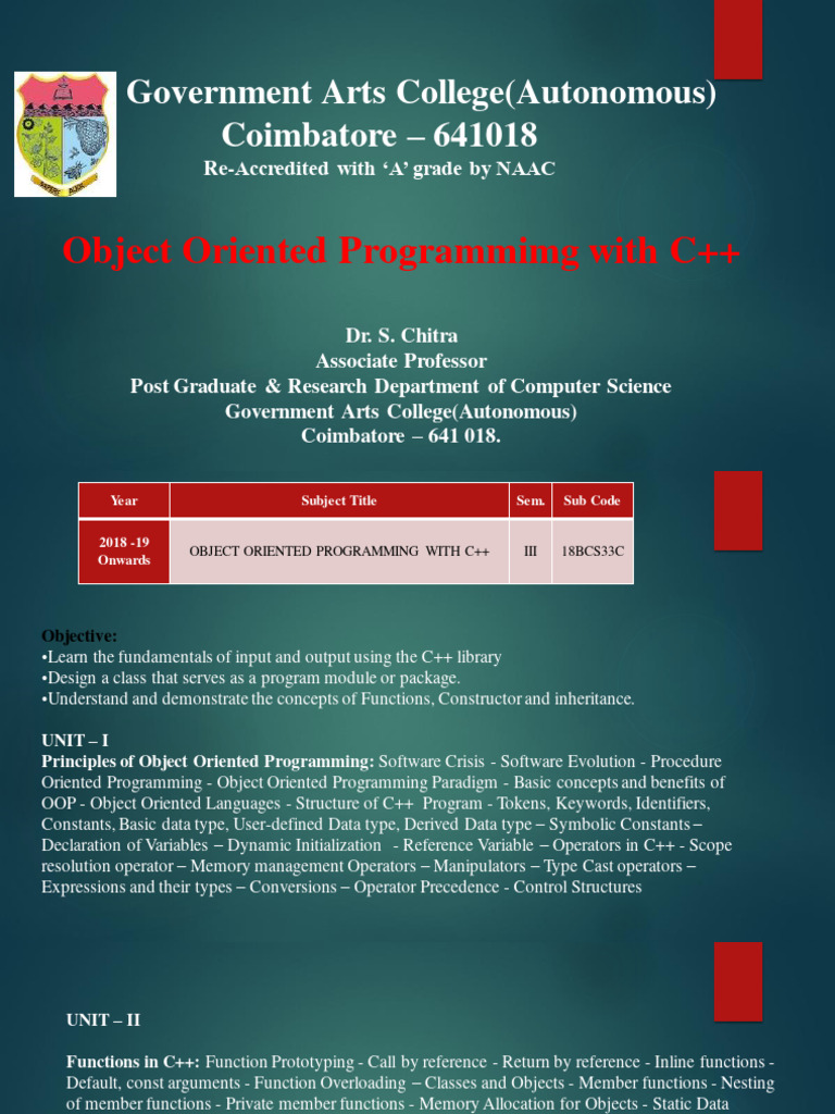 18BCS33C U2 | PDF | Parameter (Computer Programming) | C++ 18BCS33C U2 | PDF | Parameter (Computer Programming) | C++