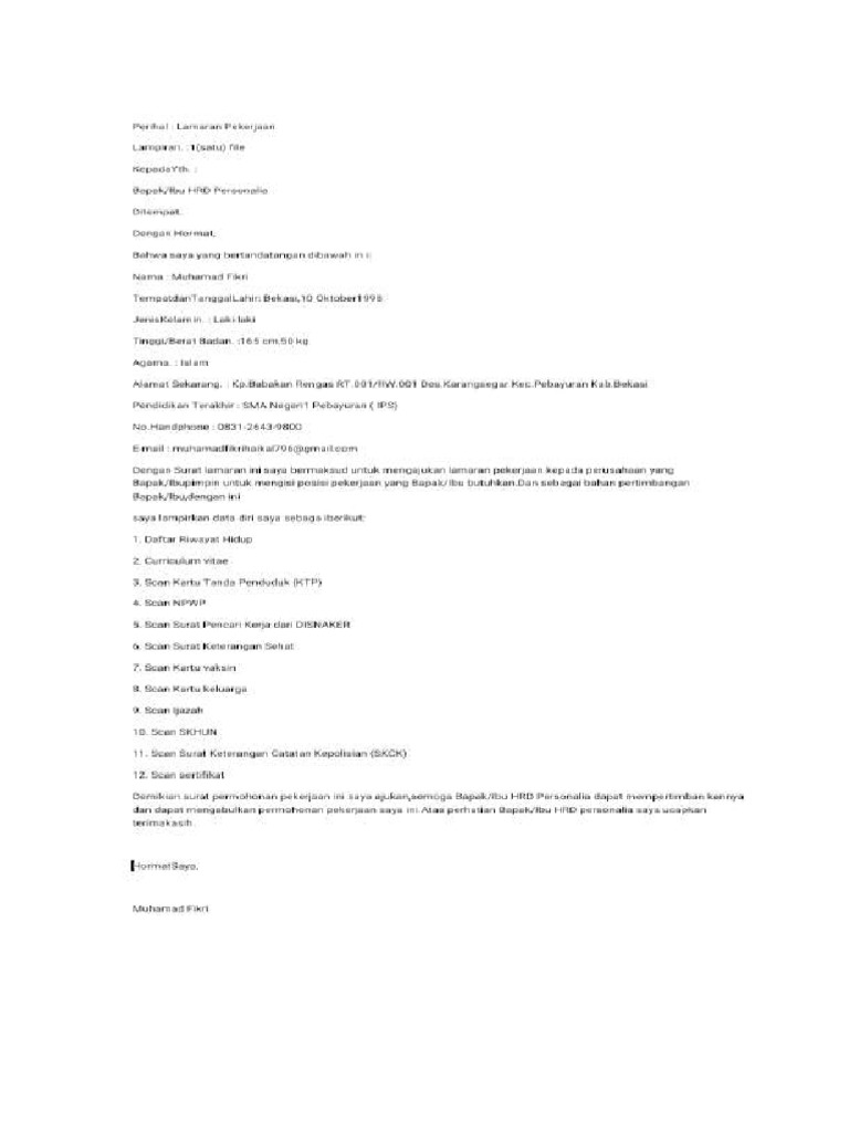 Cv Muhamad Fikri_compressed | PDF