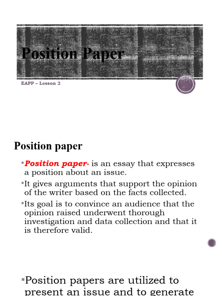 Position Paper | PDF | Argument | Opinion