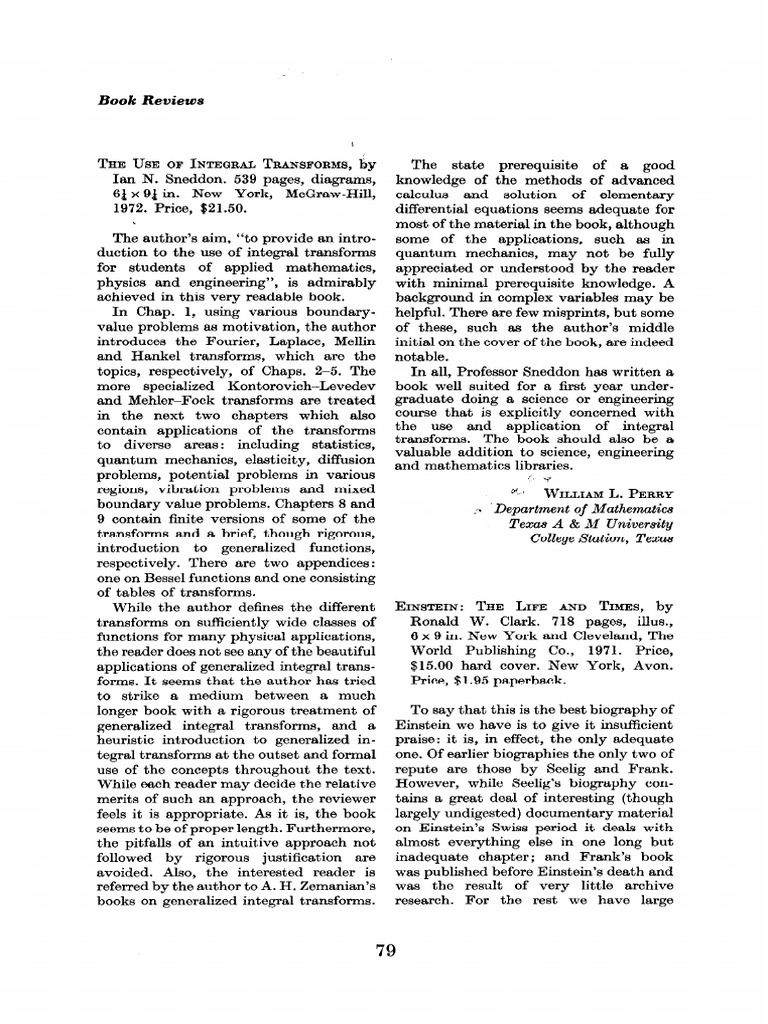 The Use Of Integral Transforms Compress Pdf Laplace Transform Mathematical Objects