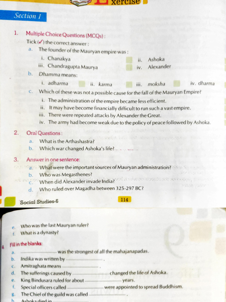 Class - 6 Worksheet 3 | PDF | Ashoka | Ancient India