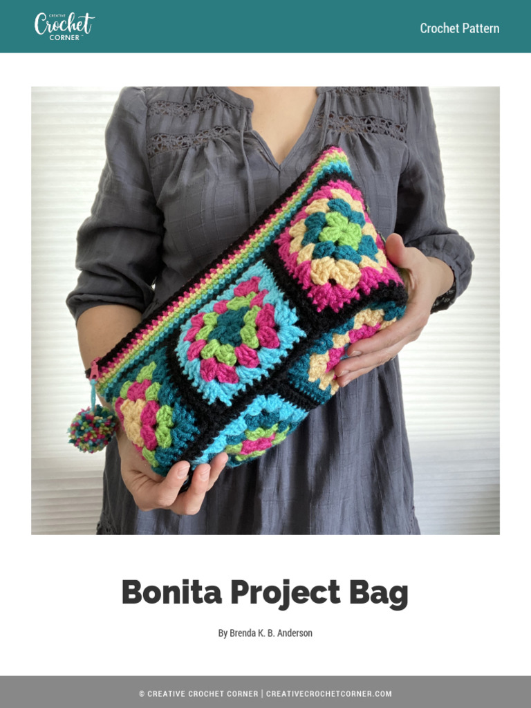 Crochet - Bonita Project Bag | PDF | Crochet | Seam (Sewing)