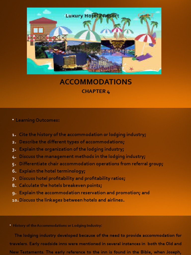 Chapter 4 Accommodations | PDF | Hotel | Franchising