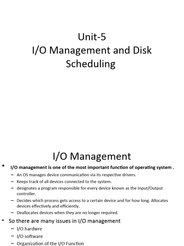 Unit 5a Kca 203 Pdf Input Output Hard Disk Drive
