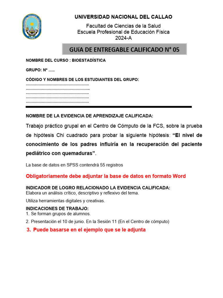 6 Guía Entregable Calificado Nº 05 (GEC 5) Chi cuadrado | Descargar gratis PDF | Spss | Prueba ...