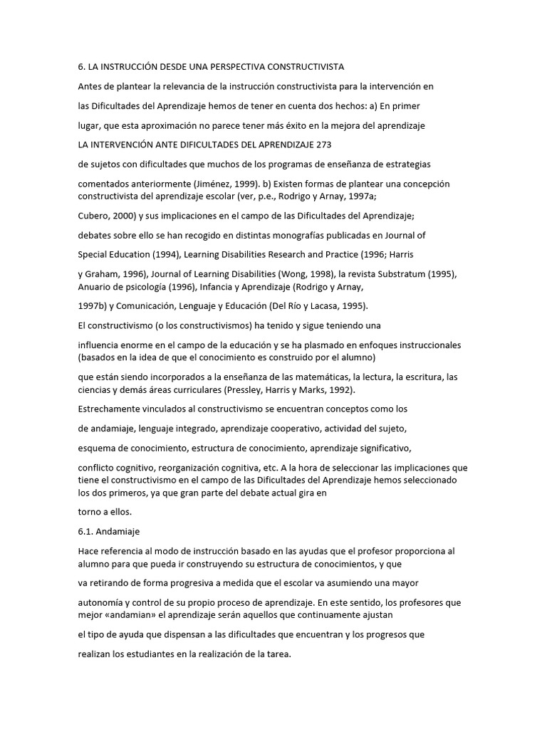 La Instrucción Desde Una Perspectiva Constructivista | PDF | Aprendizaje | Constructivismo ...