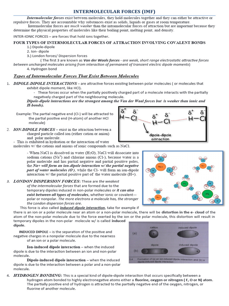 Intermolecular 2 | PDF | Intermolecular Force | Chemical Polarity