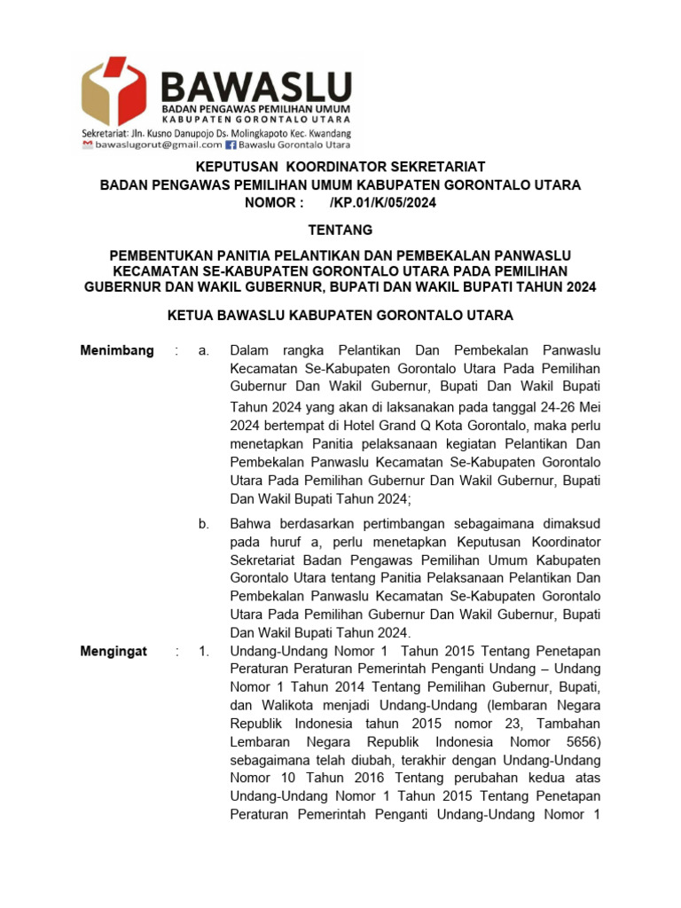 SK Panitia Ps 9 - 10 Juni 2023 | PDF