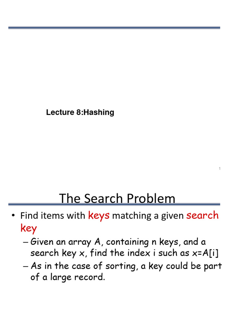Lecture 8 Hashing Pdf Algorithms Computer Programming 5736