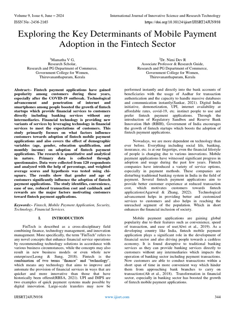 Exploring The Key Determinants of Mobile Payment Adoption in The Fintech Sector | PDF | P Value