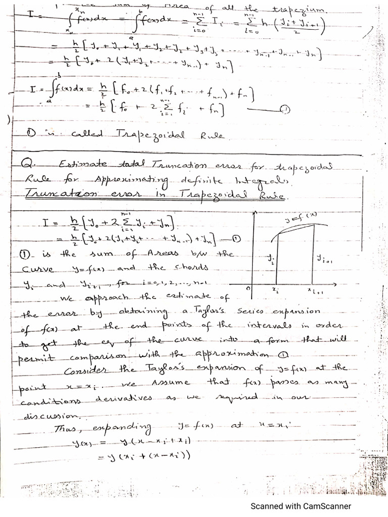 Truncation Error in Trapezoidal Rule | PDF