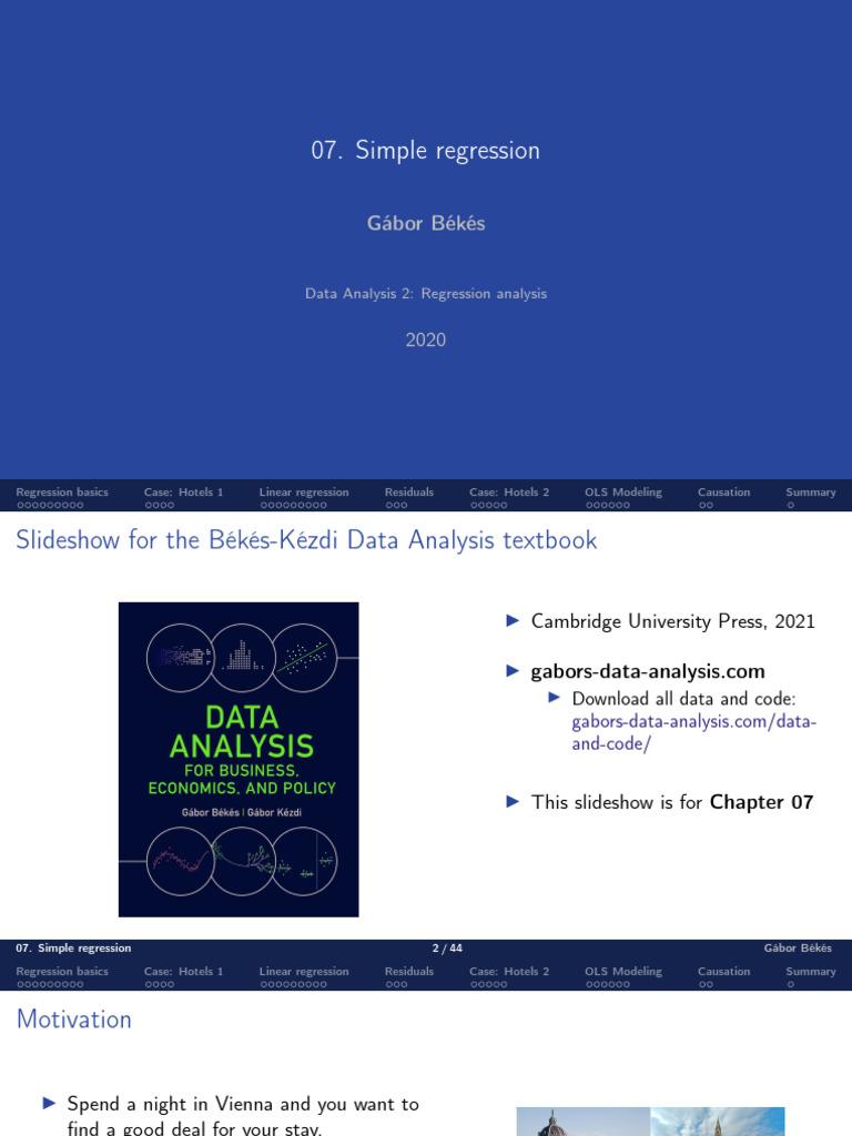 Ch07-Bekes Kezdi Data Analysis Slides v2 | PDF | Regression Analysis | Ordinary Least Squares