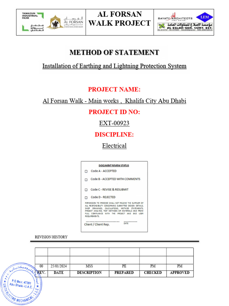 Al Forsan Walk Project: Method Statement | PDF | Risk | Pipe (Fluid ...