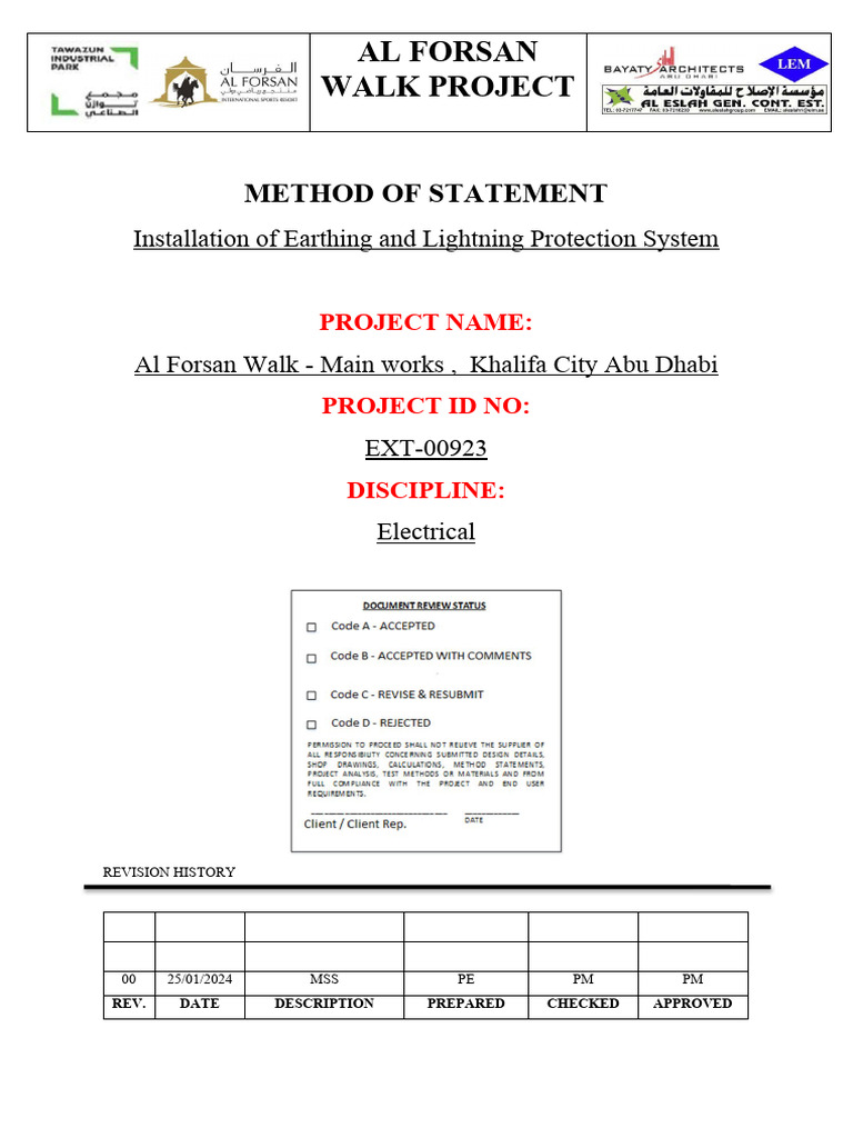 MSS For Installation of Earthing and Lightening Protection | PDF | Pipe ...