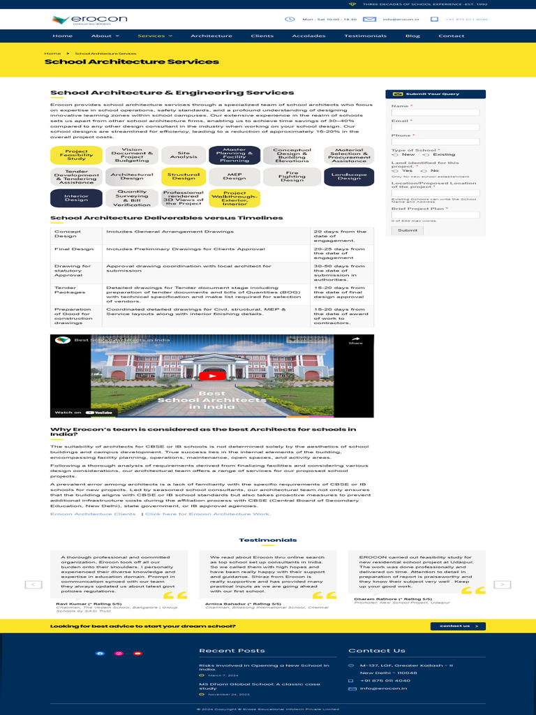 Best Architects For Schools in India EROCON | PDF | Architect
