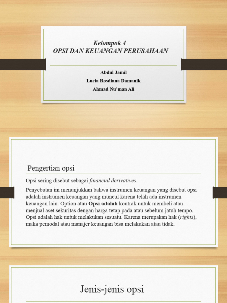 Opsi Keuangan: Call dan Put Options | PDF