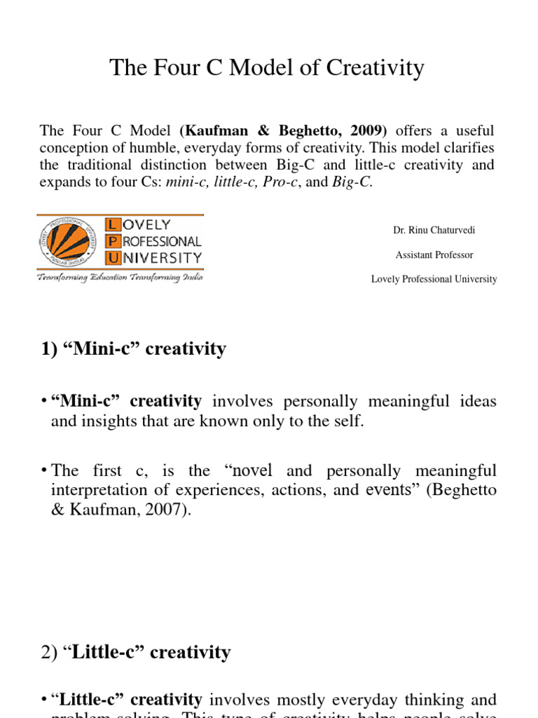 Models of Creativity | PDF | Creativity | Psychology
