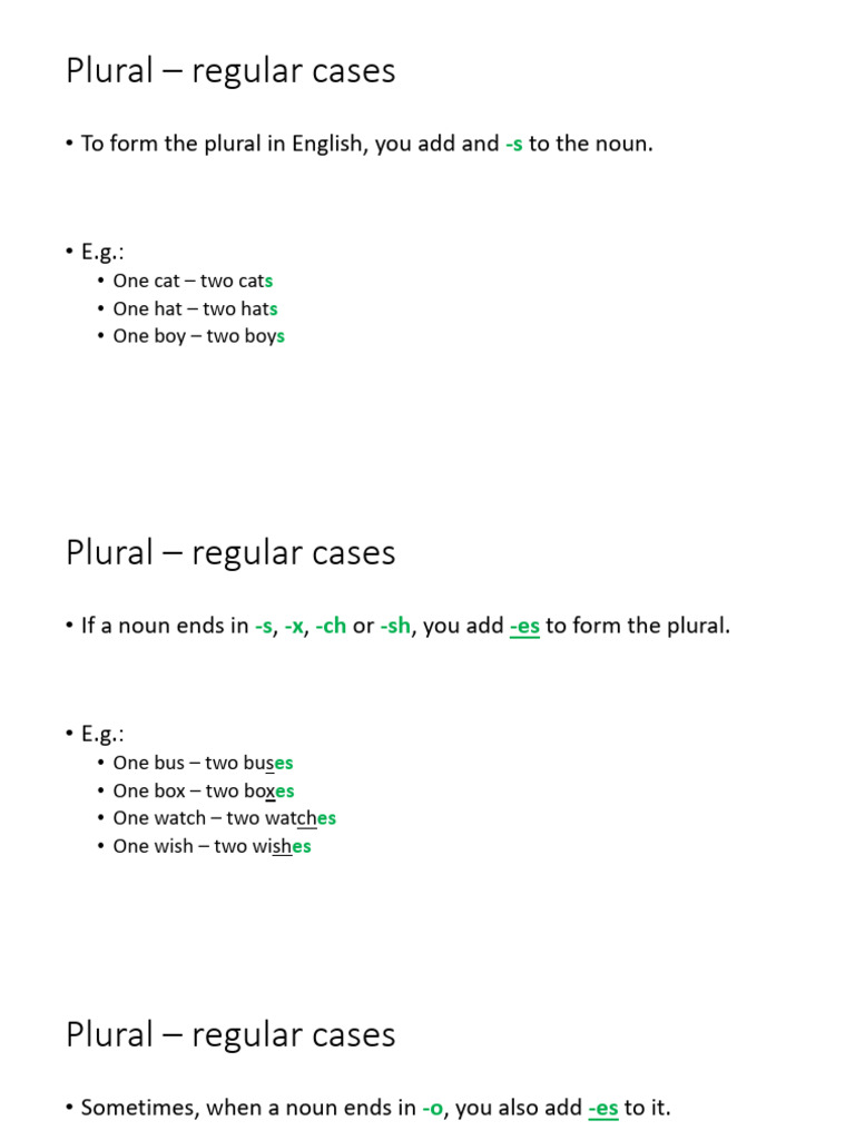English Plural Formation Rules | PDF | Language Arts & Discipline