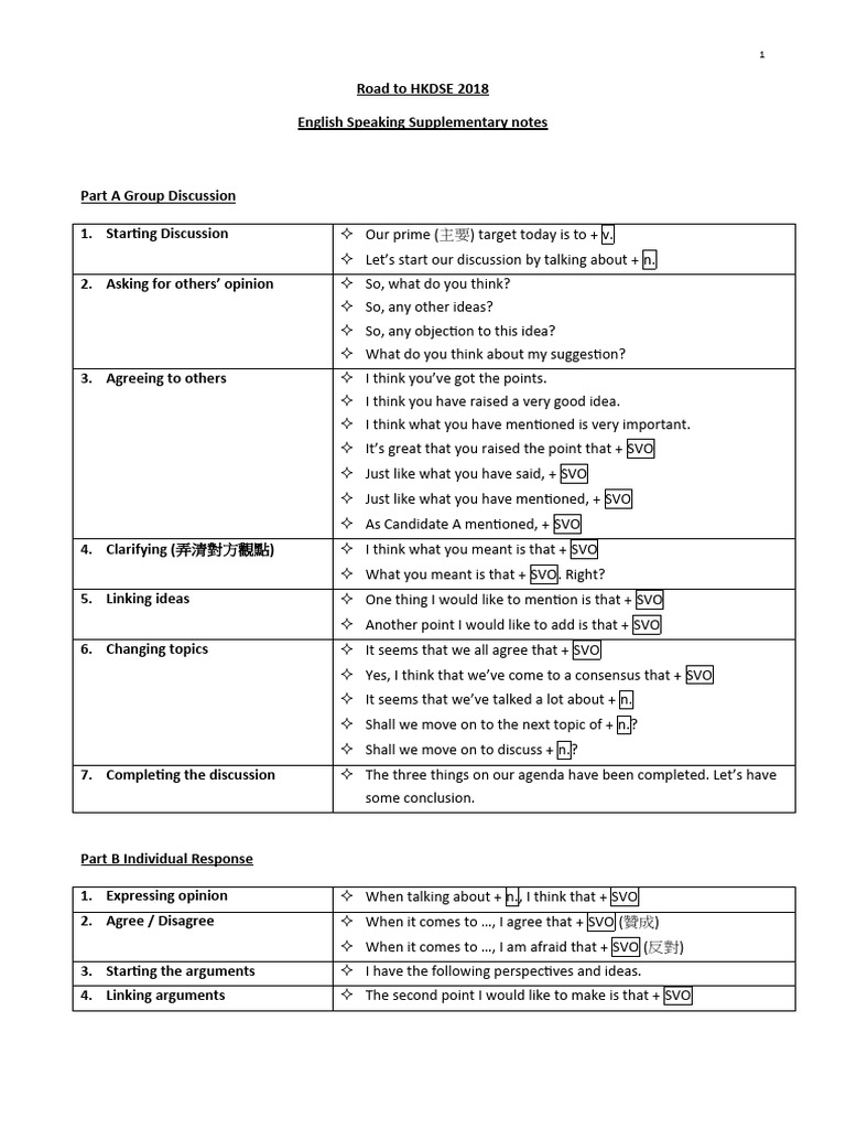 HKDSE English Discussion Guide | PDF | Self-Improvement
