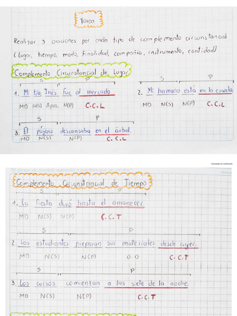 Tarea - Complemento Circunstancial | PDF