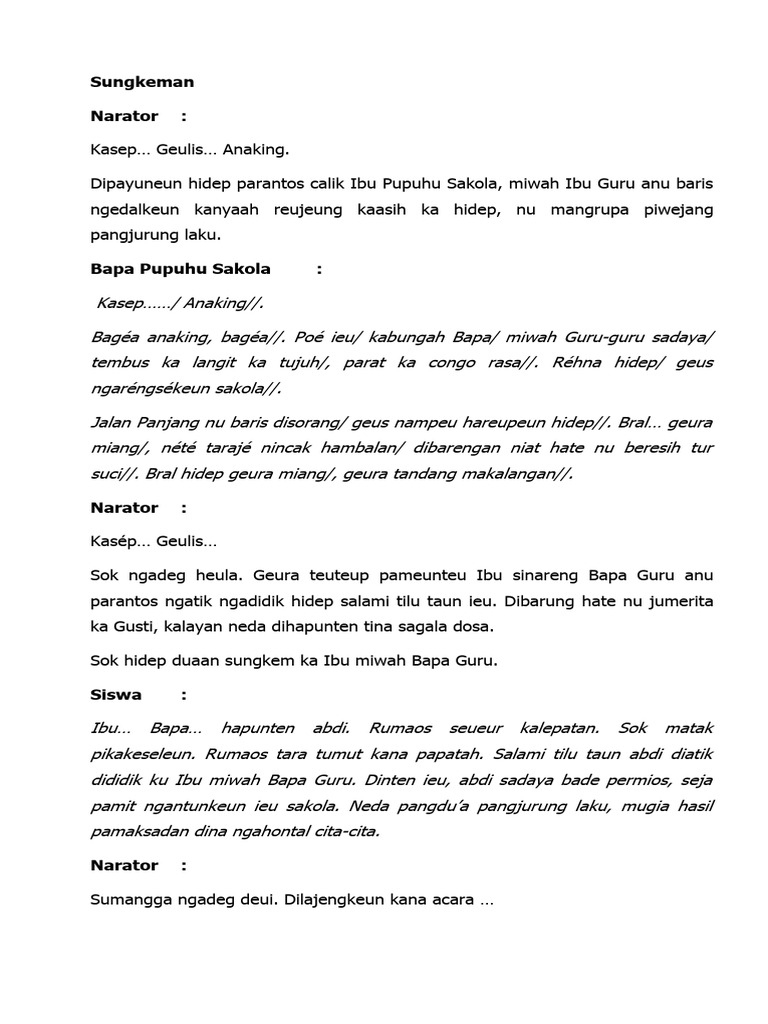 Sungkem Paturay Tineung | PDF