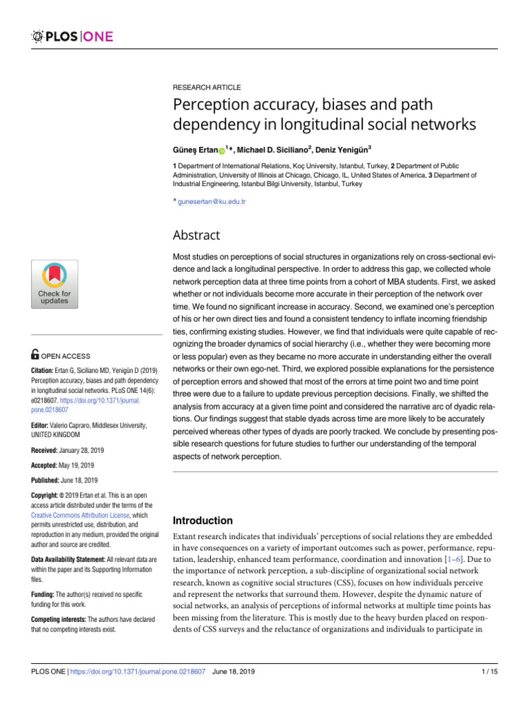 Perception Accuracy Biases and Path Dependency in | PDF | Bias | Survey Methodology