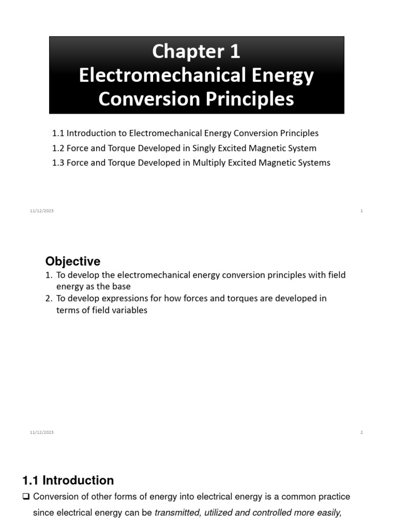Chapter 1 - Electromechanical Energy Conversion | PDF | Inductor ...