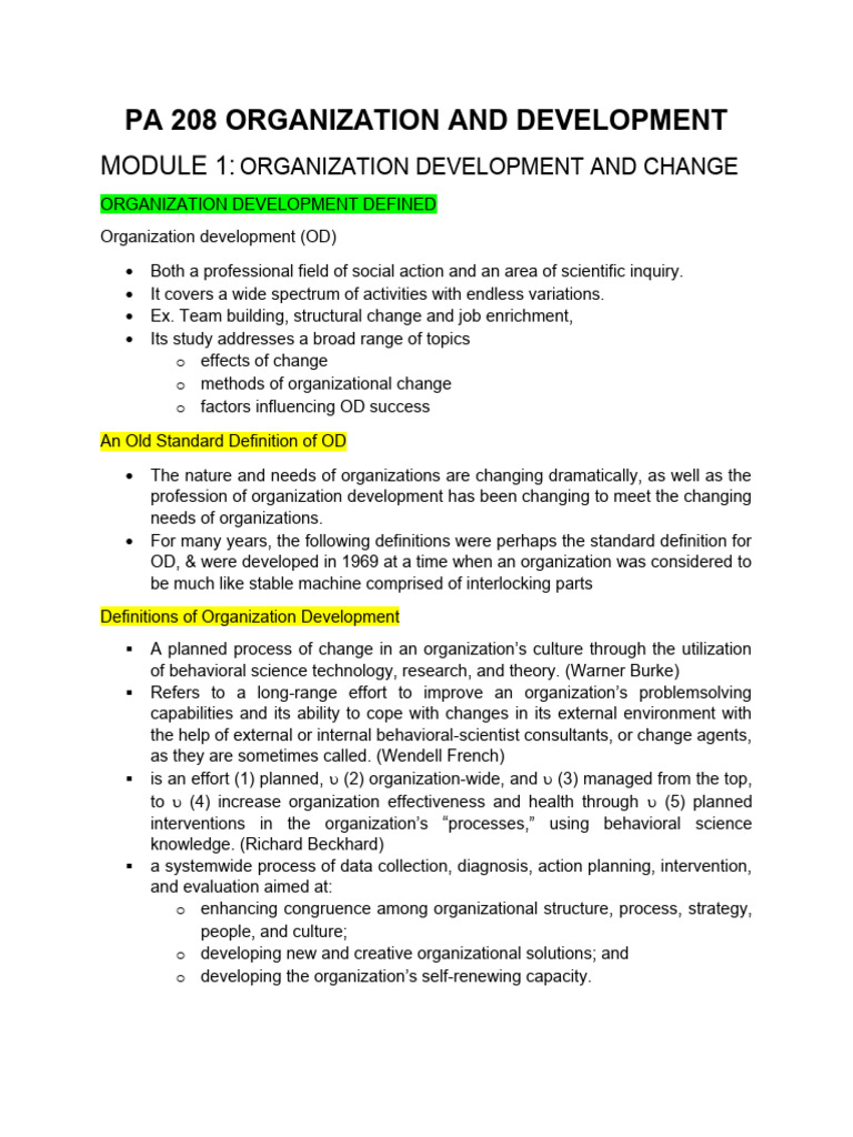 Organization and Development | PDF | Organization Development | Leadership
