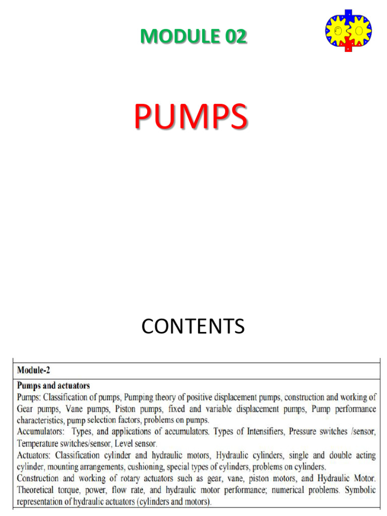 class 1 - PUMPS | PDF | Pump | Gear