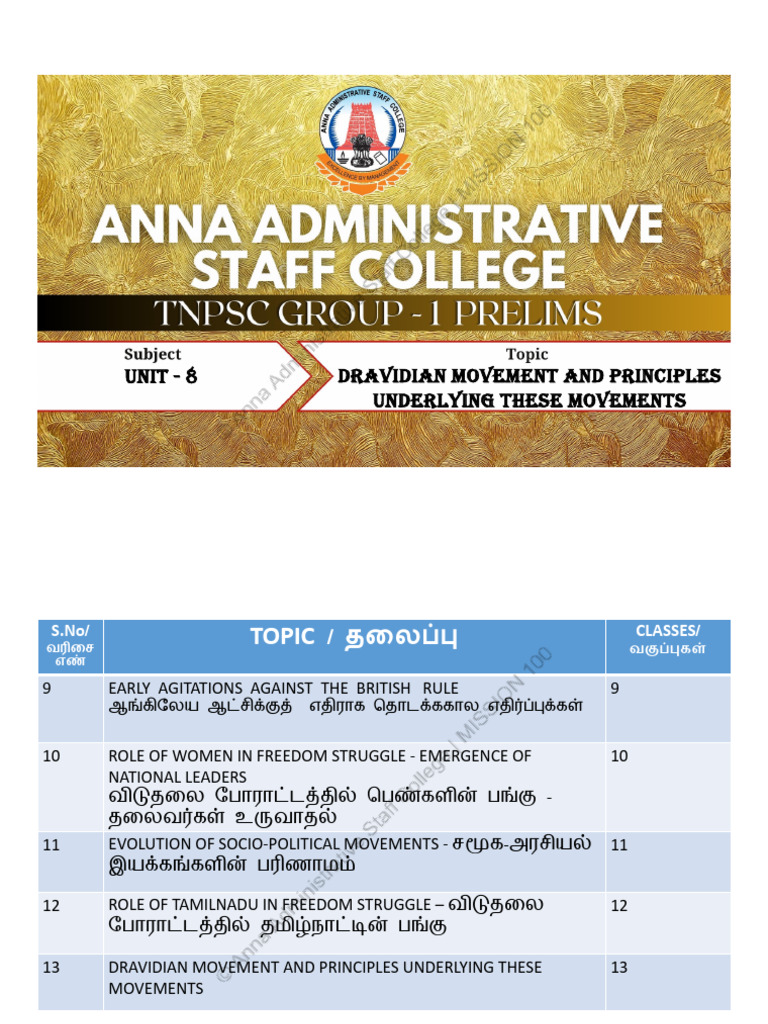 13 Dravidian Movement and Principles Underlying These Movements | PDF