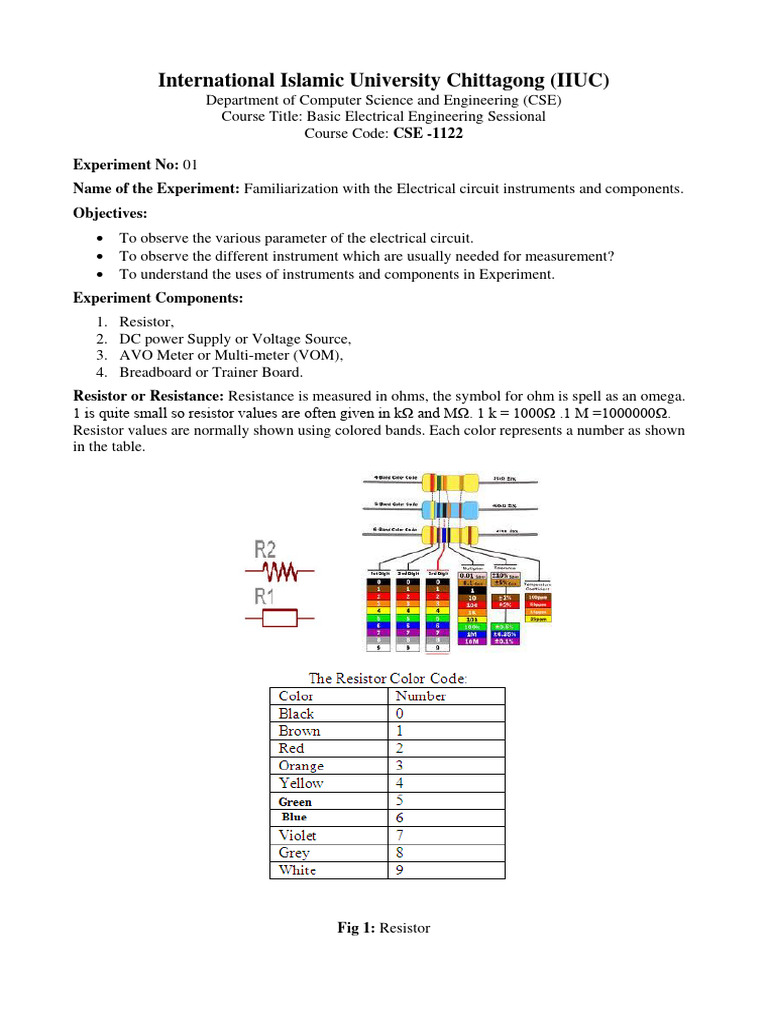 Dc Lab Manual Cse Download Free Pdf Resistor Voltage 