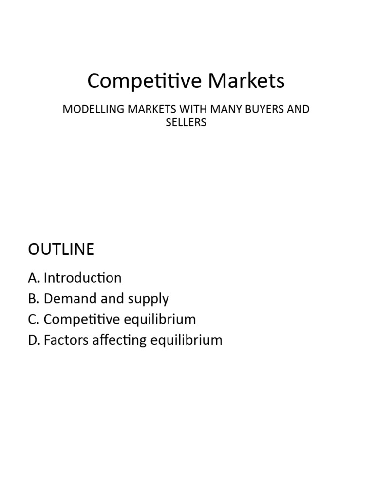 Competitive Markets | PDF | Supply (Economics) | Economic Surplus