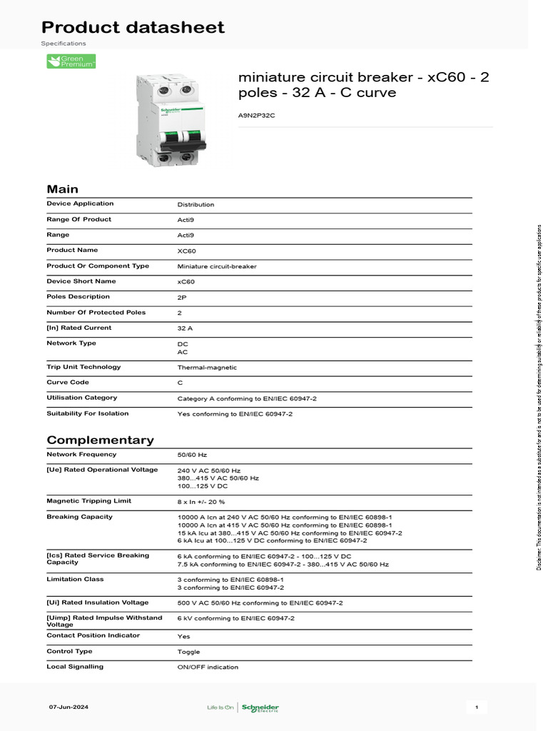 Schneider Electric - Miniature-circuit-breaker-Acti-9-xC60-MCBs ...