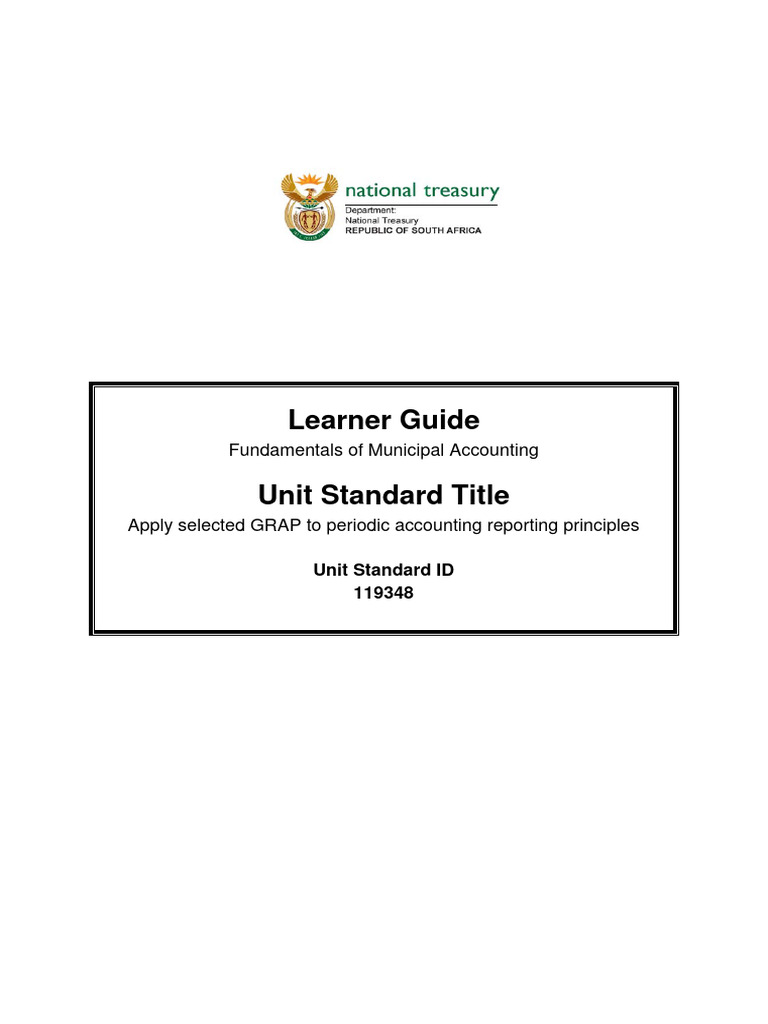 US 119348 Learner Guide 1 | PDF | Educational Assessment | Going Concern