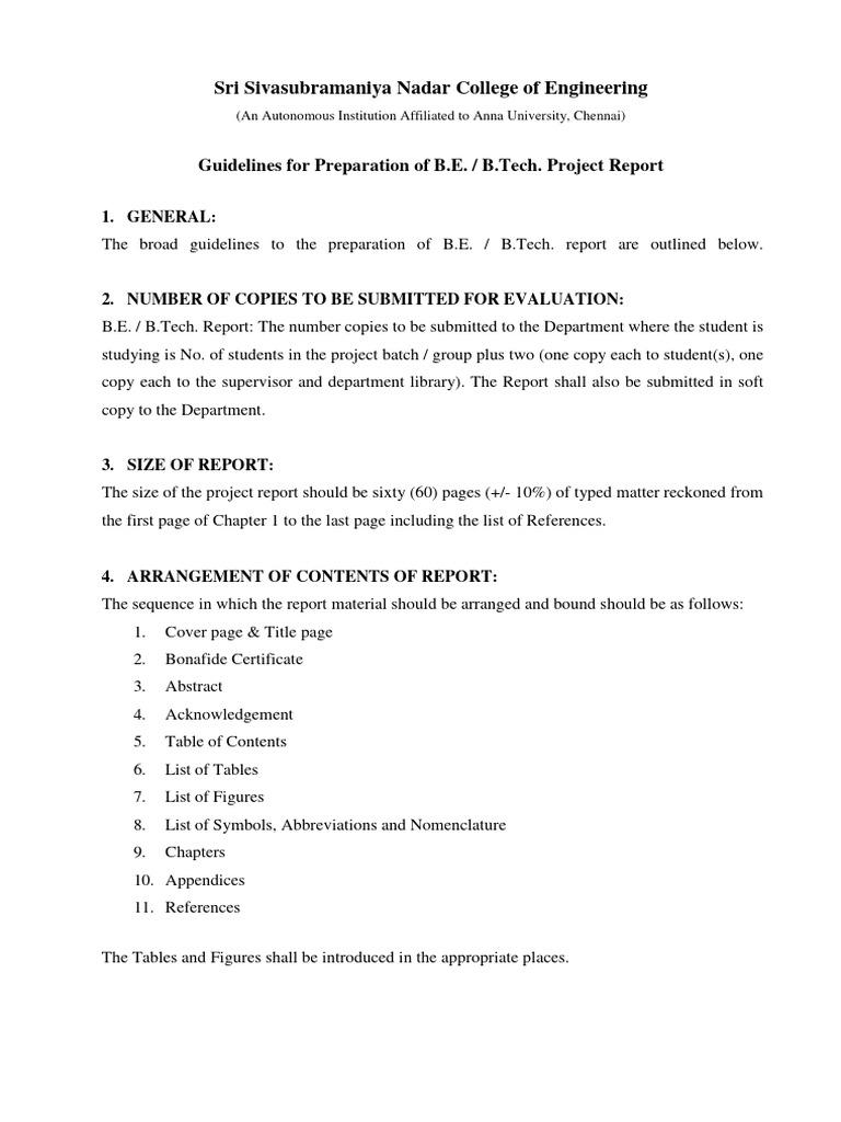 Guidelines UG Project Report R2018 | PDF | Thesis | Paragraph