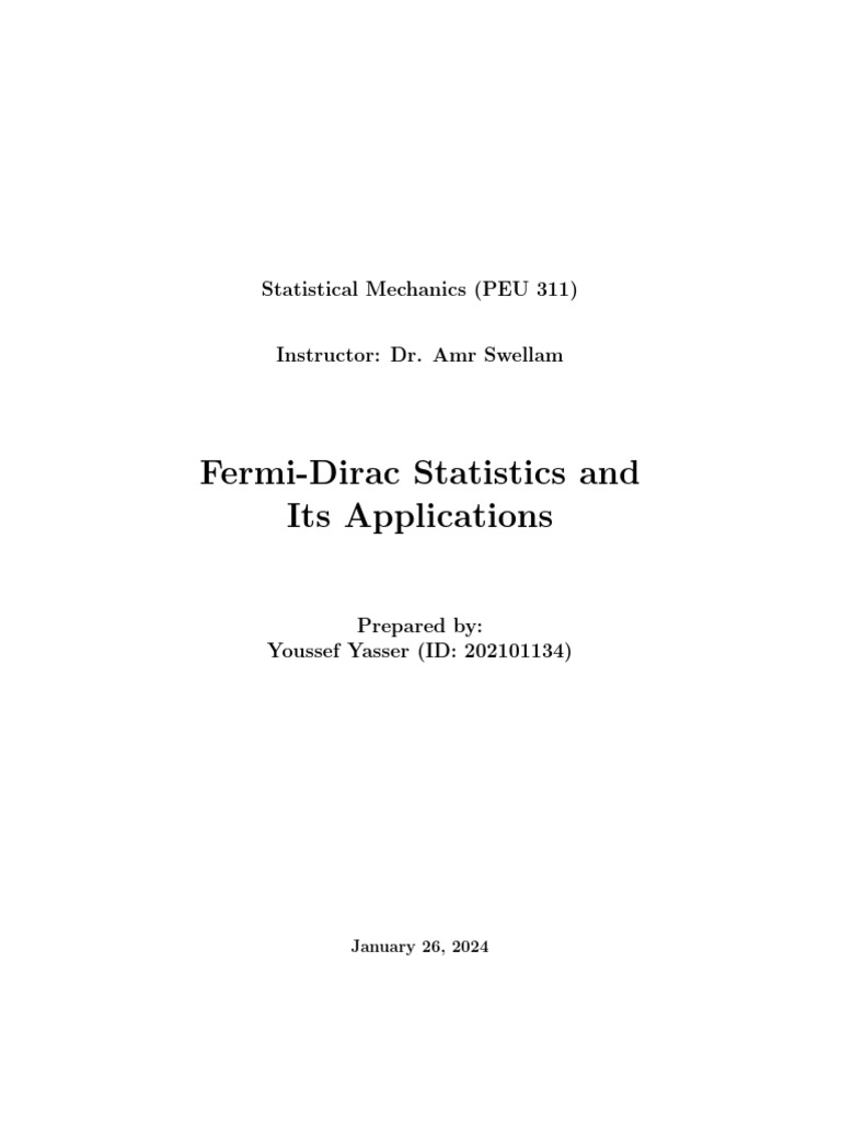 Fermi-Dirac Statistics and Its Applications | PDF | Nuclear Physics | Atomic Nucleus