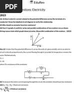 Class 10 Electricity PYQs 2024 | PDF | Electrical Resistance And Conductance | Voltage