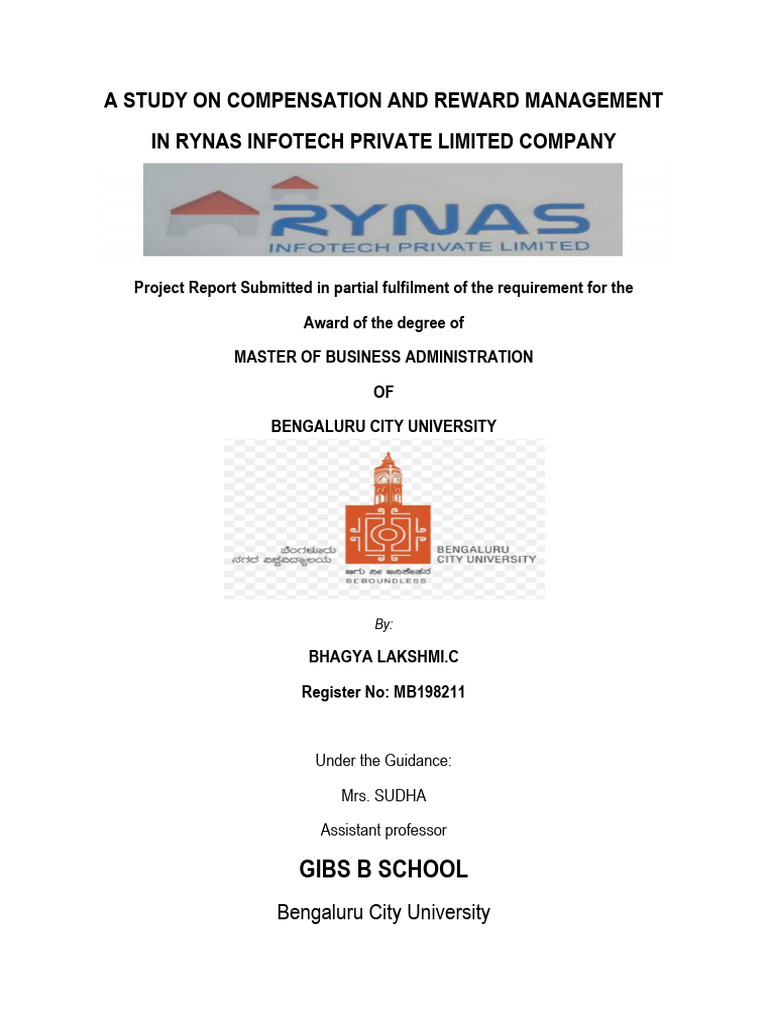 MB198211 BHAGYA LAKSHMI.C Project-Work | PDF | Compensation And ...