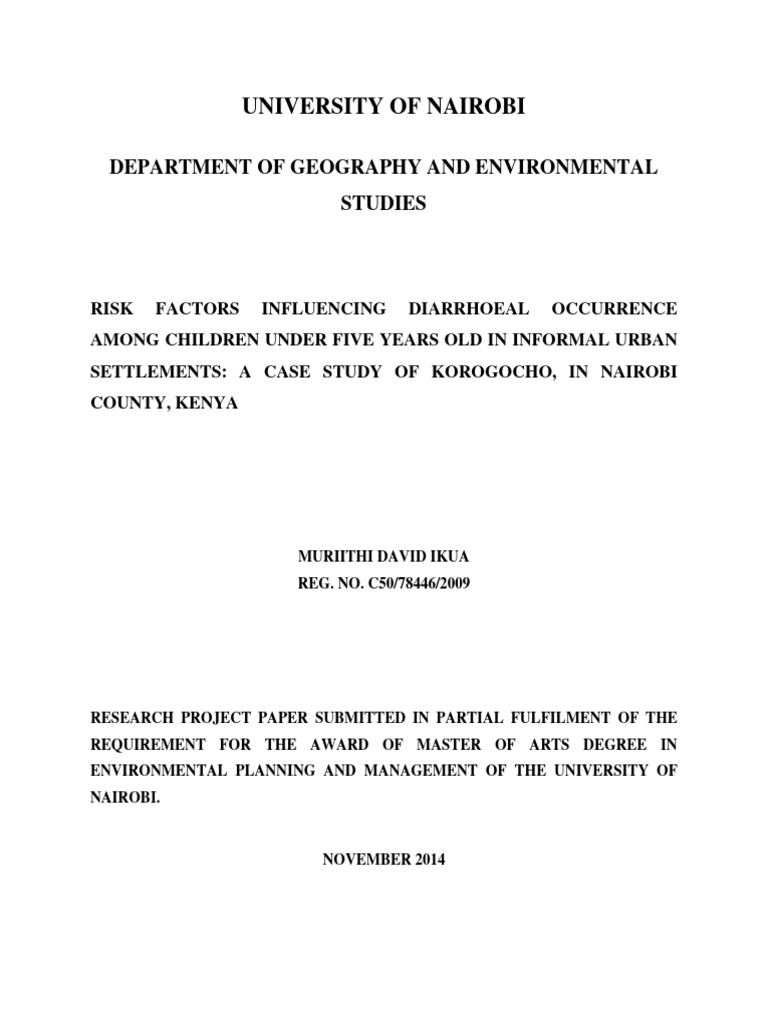 Muriithi_Risk Factors Influencing Diarrhoeal Occurrence Among Children ... Muriithi_Risk Factors Influencing Diarrhoeal Occurrence Among Children ...